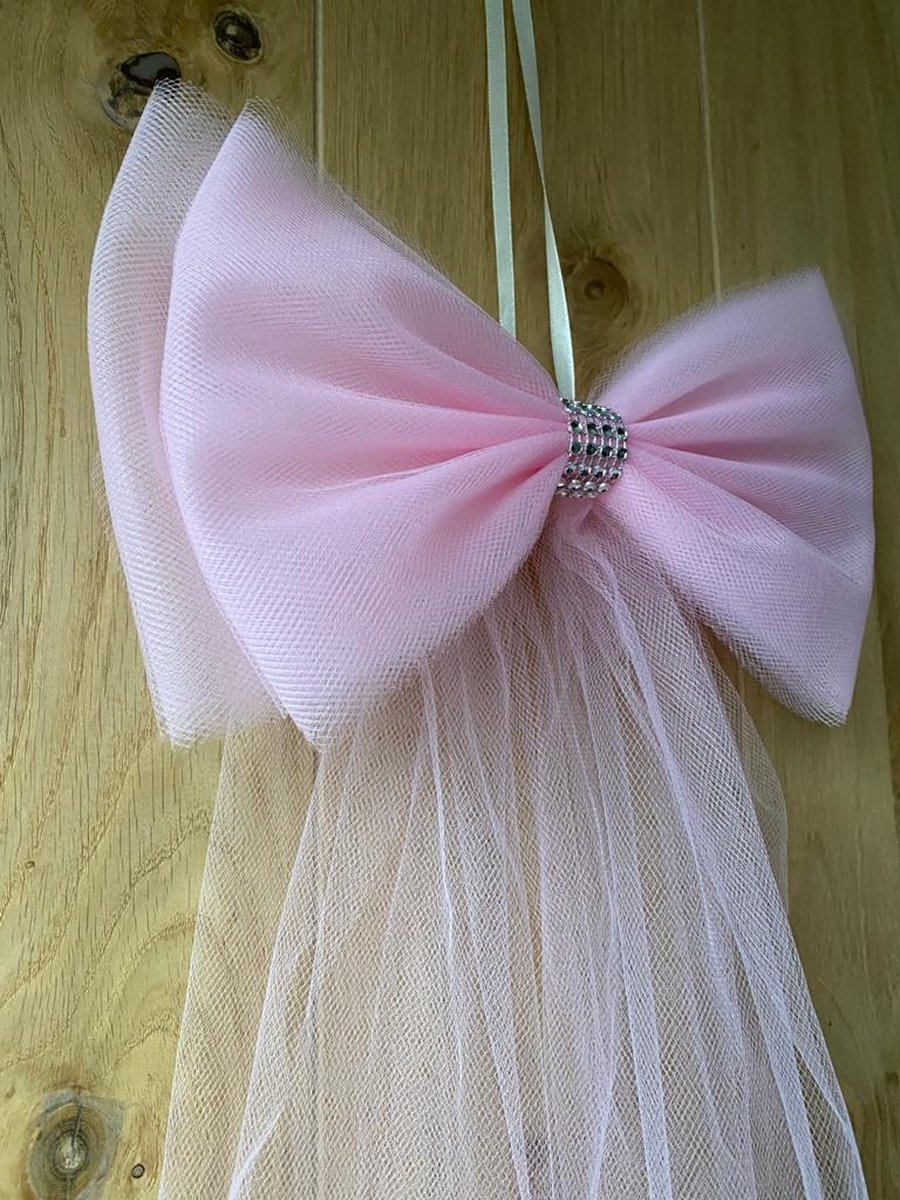 Licht Roze Strikken met Diamanten Lint 2 stuks/ Bruiloft Decoratie ...