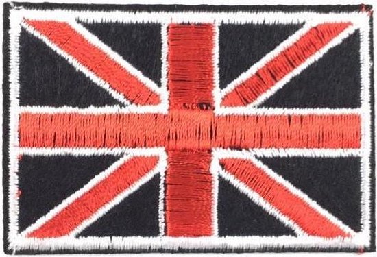 Britse Engelse Vlag Embleem Patch Zwarte Achtergrond 6.5 cm / 4.3 cm ...