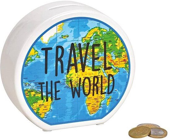 Spaarpot Wereldkaart "Travel the World" | bol.com