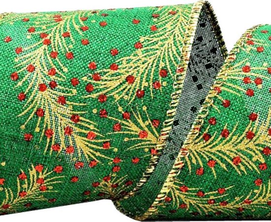 Kerst Lint met IJzerdraad | Kersttak Rode Bessen | Natural Kerst Lint ...