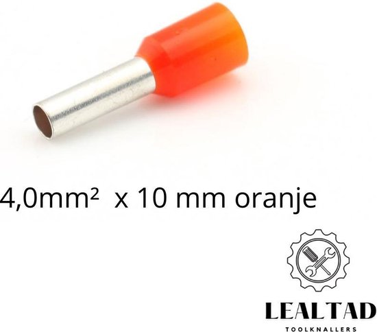 Adereindhuls 4,0 mm² x 10 mm oranje 100 stuks | Ferrule | Draadhuls ...