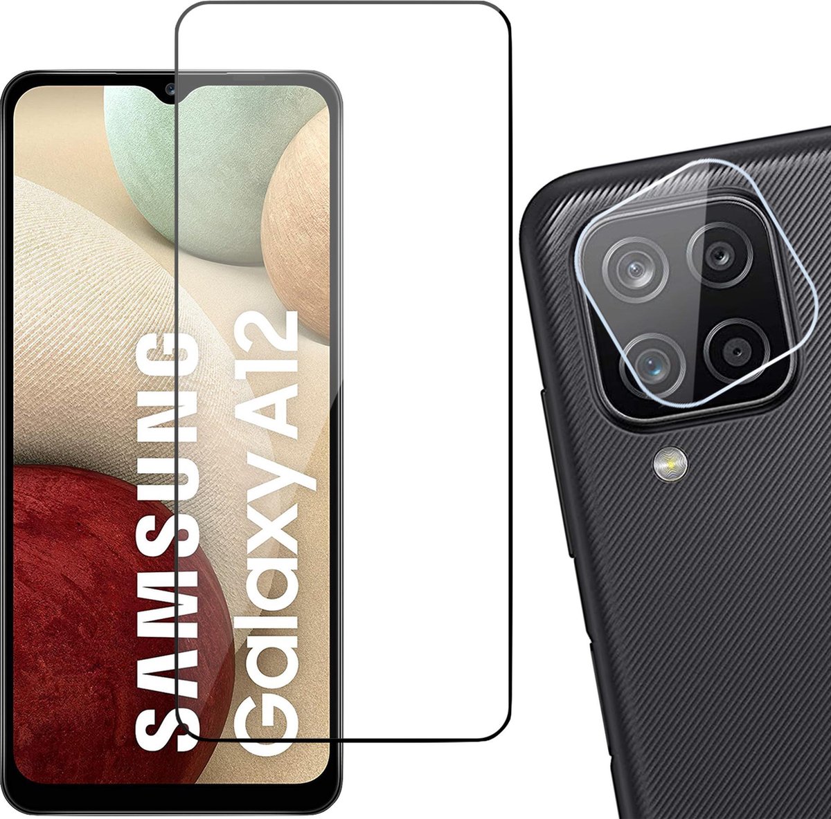 Samsung A12 Screenprotector en Samsung A12 Screen Protector Camera Lens ...