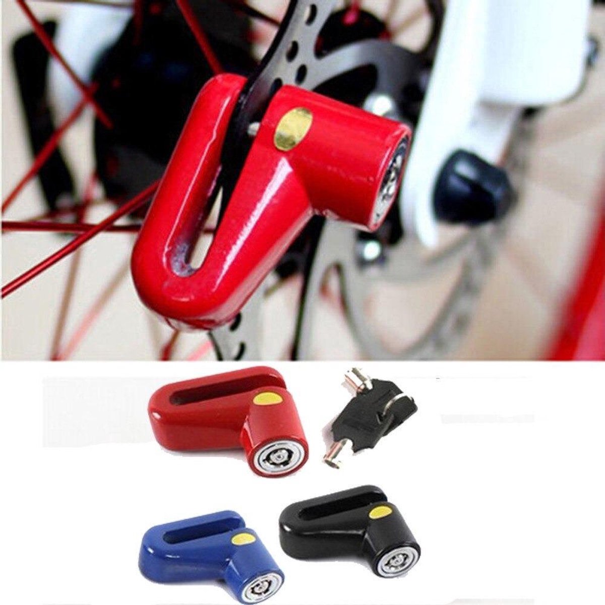 Beveiliging voor motor, step, fiets,… | Schijfremslot | ROOD | bol.com