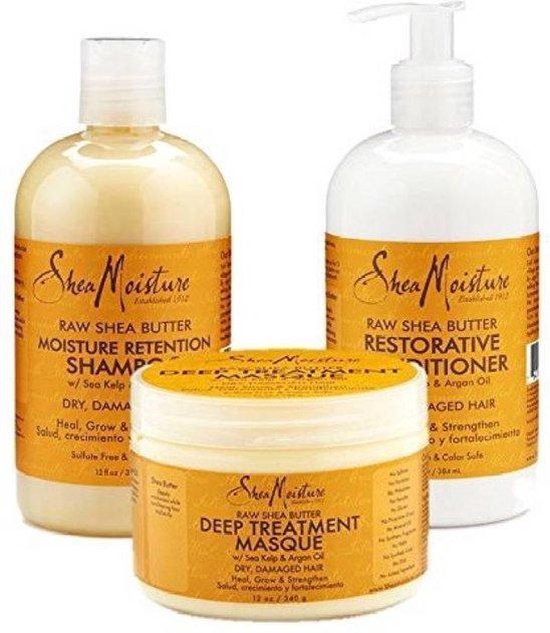 Shea Moisture Raw Shea Butter Moisture Retention Combination Set | bol.com