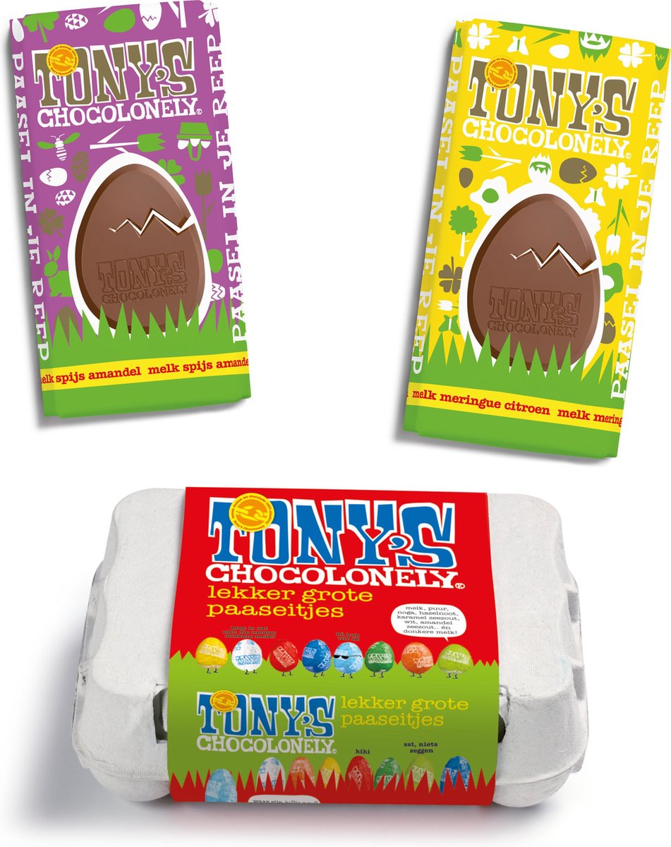 Tony's Chocolonely Chocolade Paas Geschenkset - Chocolade Reep en ...
