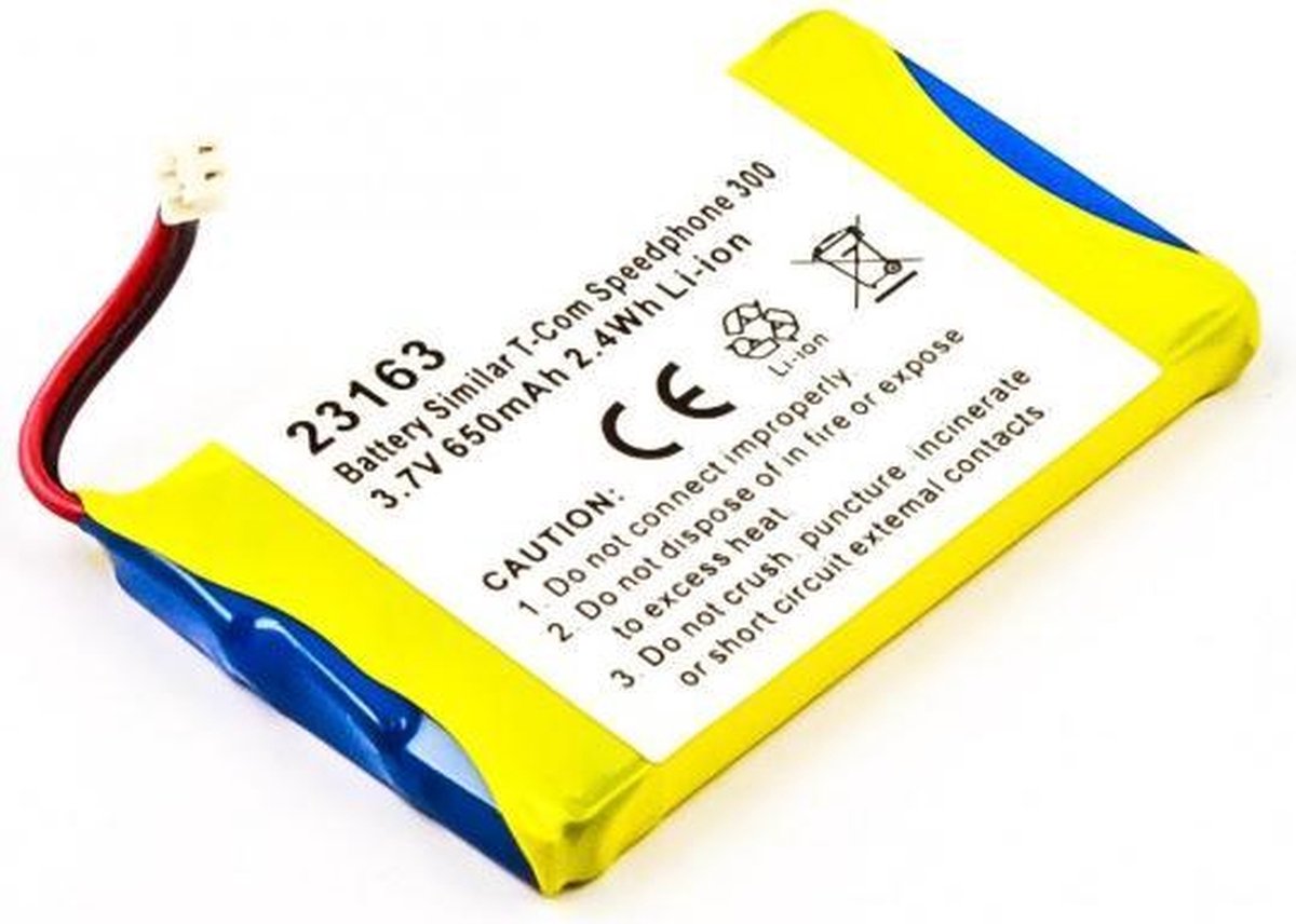 Battery similar T-Com Speedphone 300, Li-ion, 3,7V, 650mAh, 2,4Wh | bol.