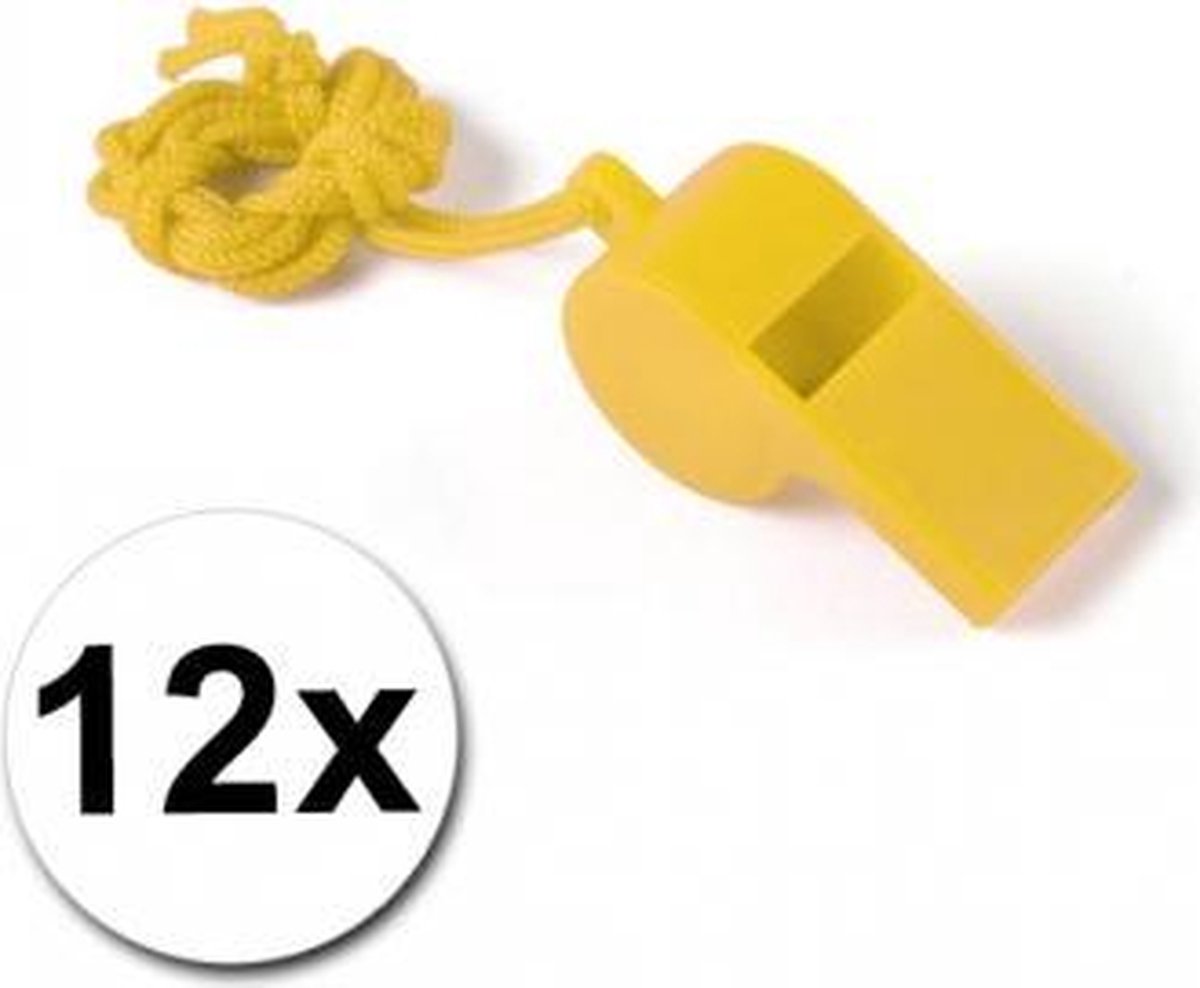 12 gele fluitjes aan koord | bol.com