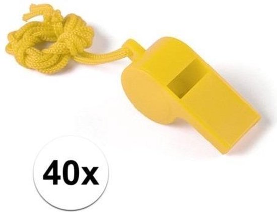 40x Geel fluitje aan koord | bol