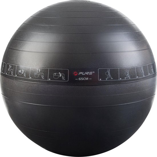 Pure2Improve - Fitnessbal - Met oefeningen - 65 cm - Inclusief handpomp ...