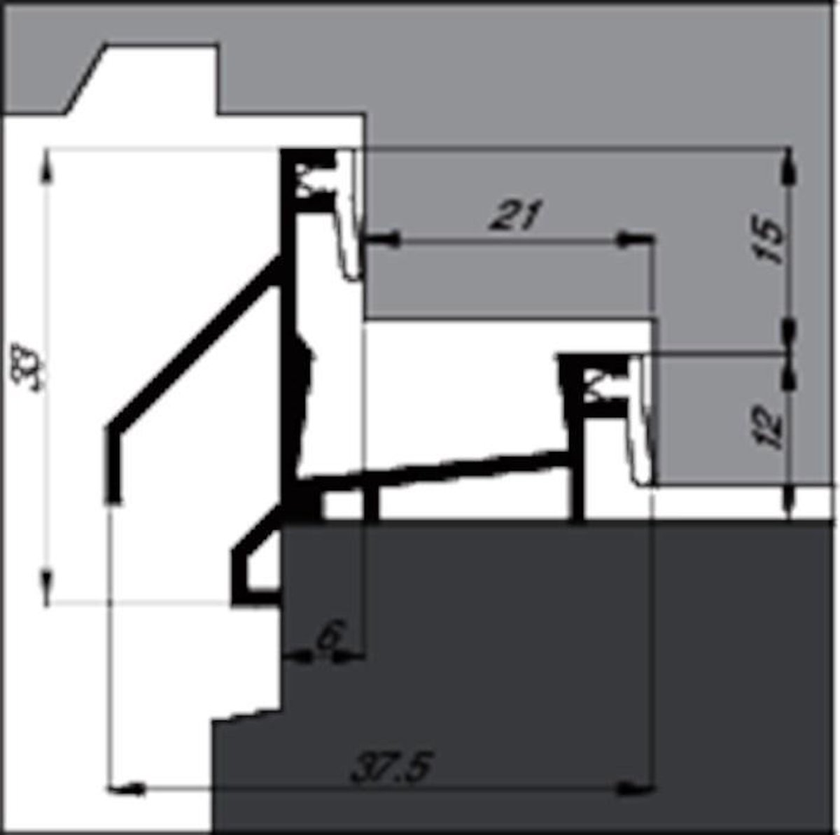 Ellen Tochtprofiel opbouw aluminium anb-11 | bol
