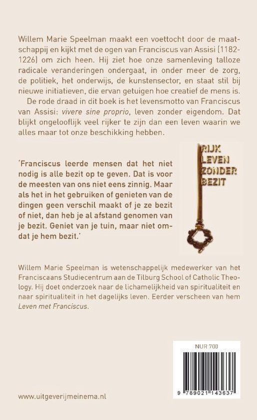 Rijk leven zonder bezit, Willem Marie Speelman | 9789021143637 | Boeken ...