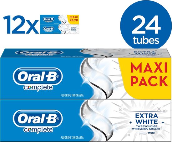 Oral-B Complete Extra White Tandpasta - Voordeelverpakking - 12x2x75ml ...