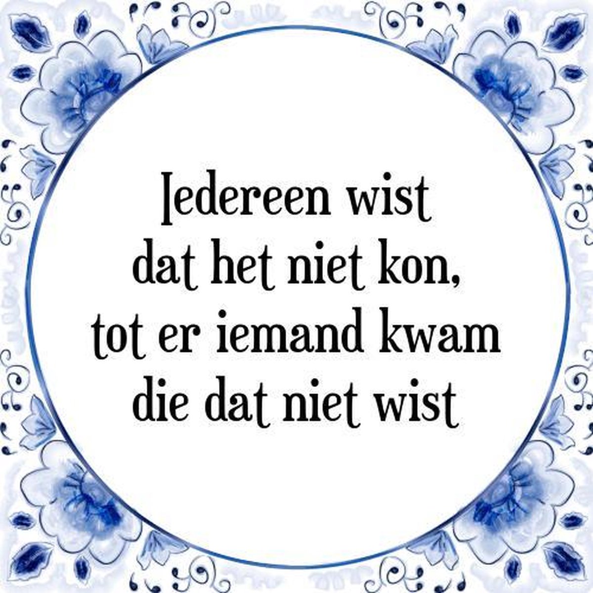 Tegeltje met Spreuk (Tegeltjeswijsheid): Iedereen wist dat het niet kon ...