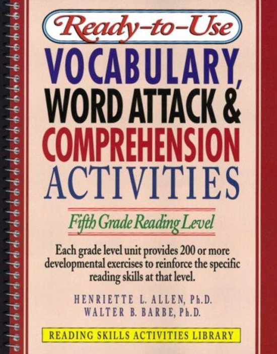 Ready-to-Use Vocabulary Word Attack and Comprehension Activites, Fifth ...