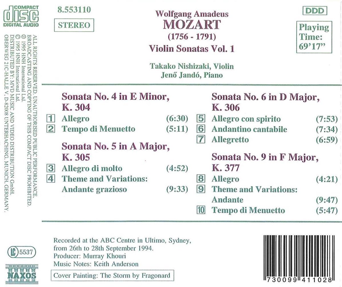 Takako Nishizaki & Jeno Jando - Mozart: Violin Sonatas 1 (CD), Takako Nishizaki | Muziek | bol.com