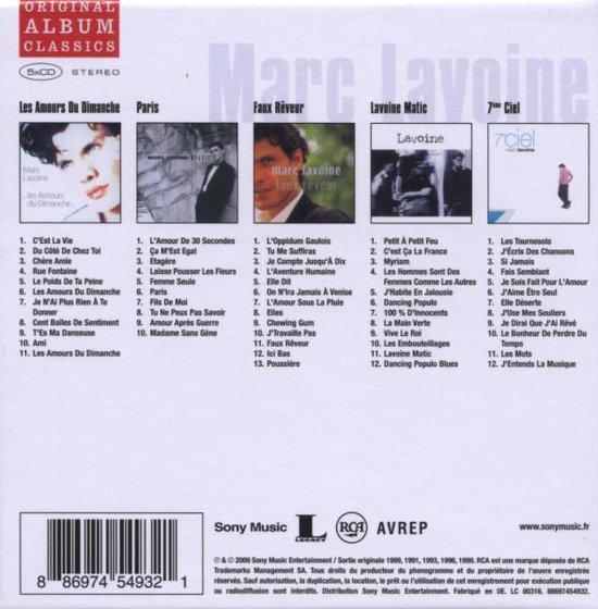 Coffret 5 Cd Original Classics88697, Marc Lavoine | CD (album) | Muziek ...