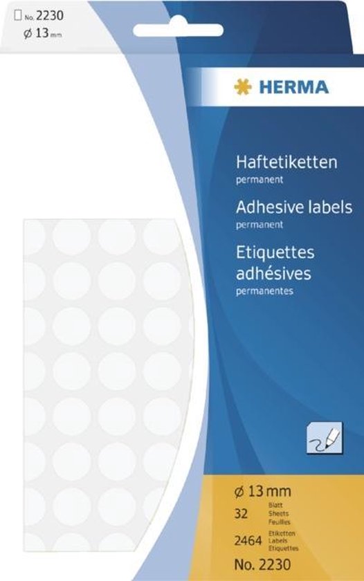 Etiket herma 2230 rond 13mm 2464 st | bol.com