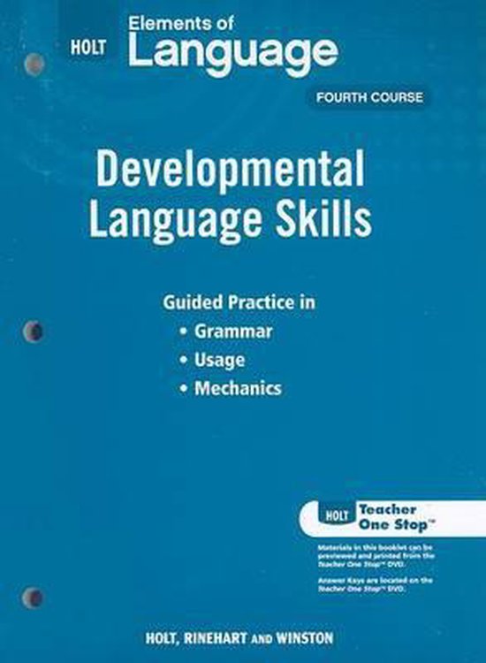 Elements of Language: Developmental Language Skills, Judith L. Irwin ...