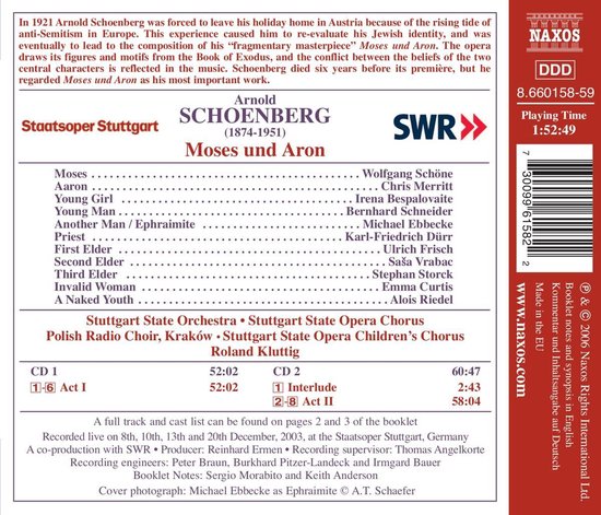 Stuttgart State Opera - Moses Und Aron (2 CD), Stuttgart State Opera ...