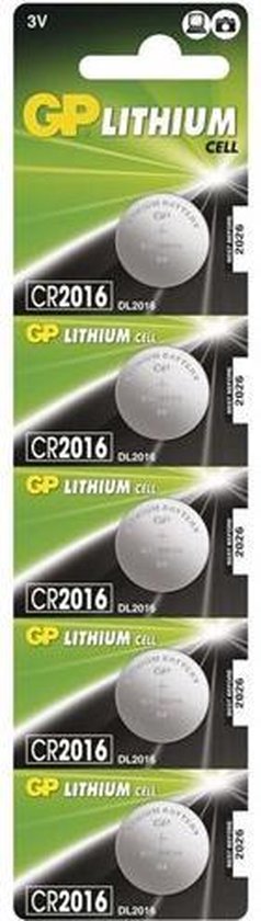 15 Stuks (3 blisters a 5st) - GP CR2016 3V lithium knoopcel batterij | bol.com