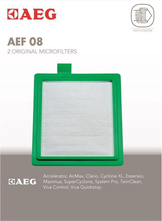 AEG stofzuiger Microfilter AEF08 2 stuks | bol.com