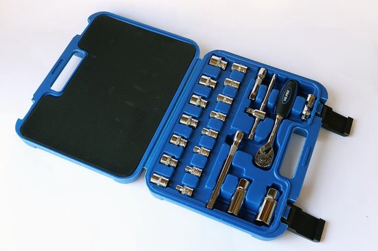 Doppenset / Dopsleutelset met 72-tandige ratel 3/8" 22-delig | bol.com