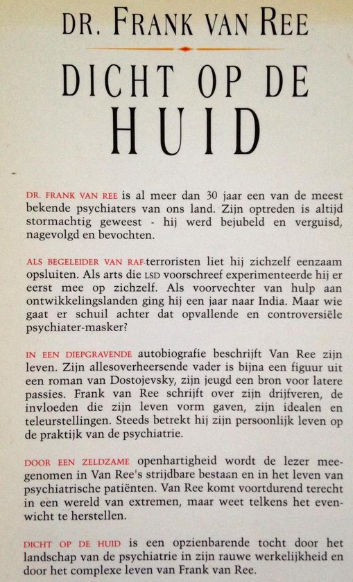 Dicht op de huid, Dr. Frank van Ree | 9789050181150 | Boeken | bol.com