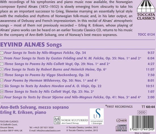 Ann-Beth Solvang & Erling R. Eriksen - Eyvind Alnæs: Songs to texts by ...