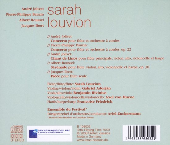 Sarah Louvion: Flute, Flute Sarah Louvion | Muziek | bol