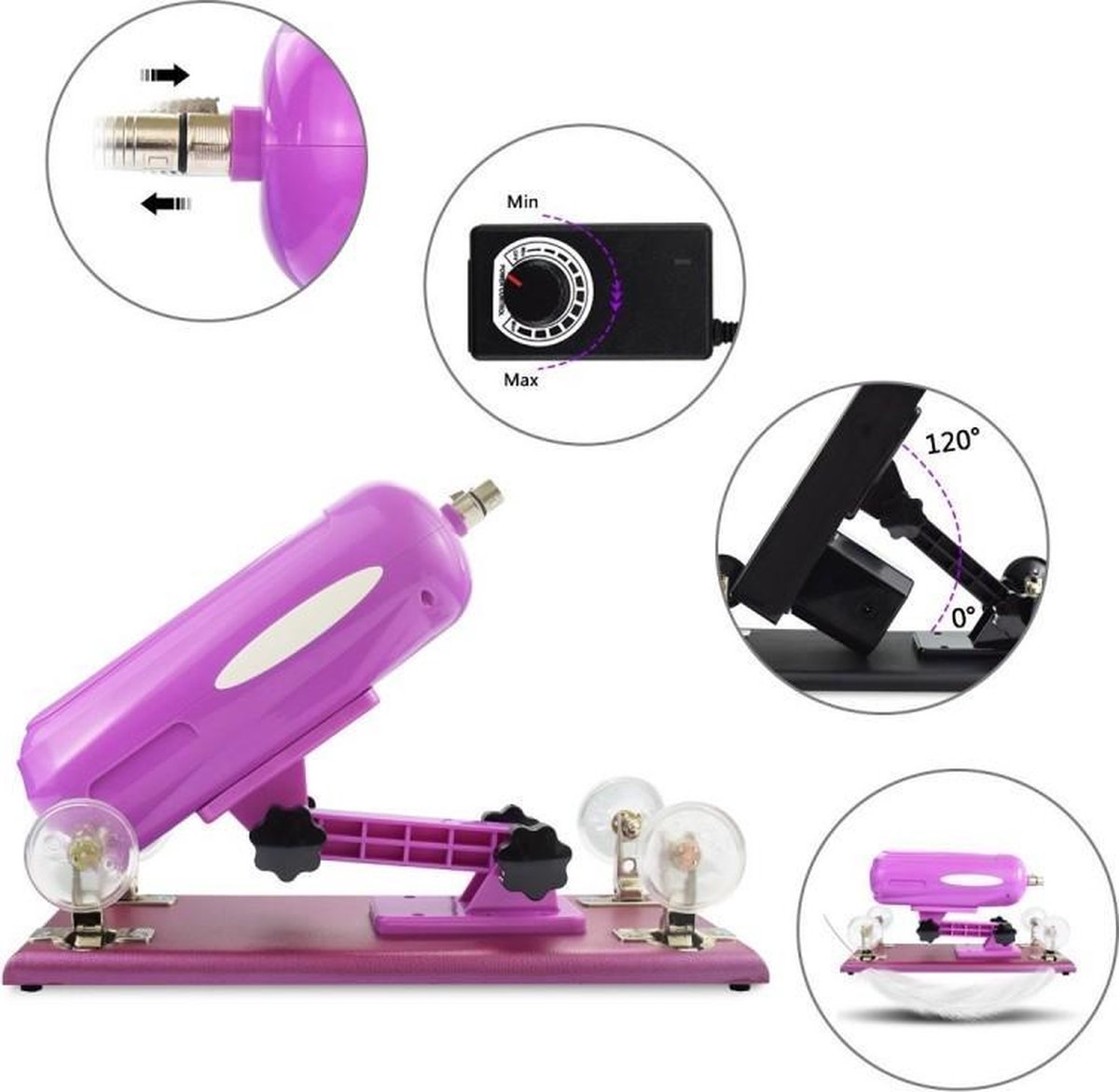 Hismith BASIC Seks Machine Pakket Morado Sex Vele Extra's Sexmachine ...