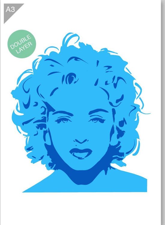 Madonna sjabloon - 2 Lagen kartonnen A3 stencil - Kindvriendelijk ...
