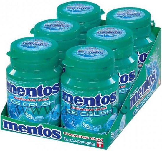 Mentos Ice Crush Wintergreen Kauwgom - 6 potjes | bol.com