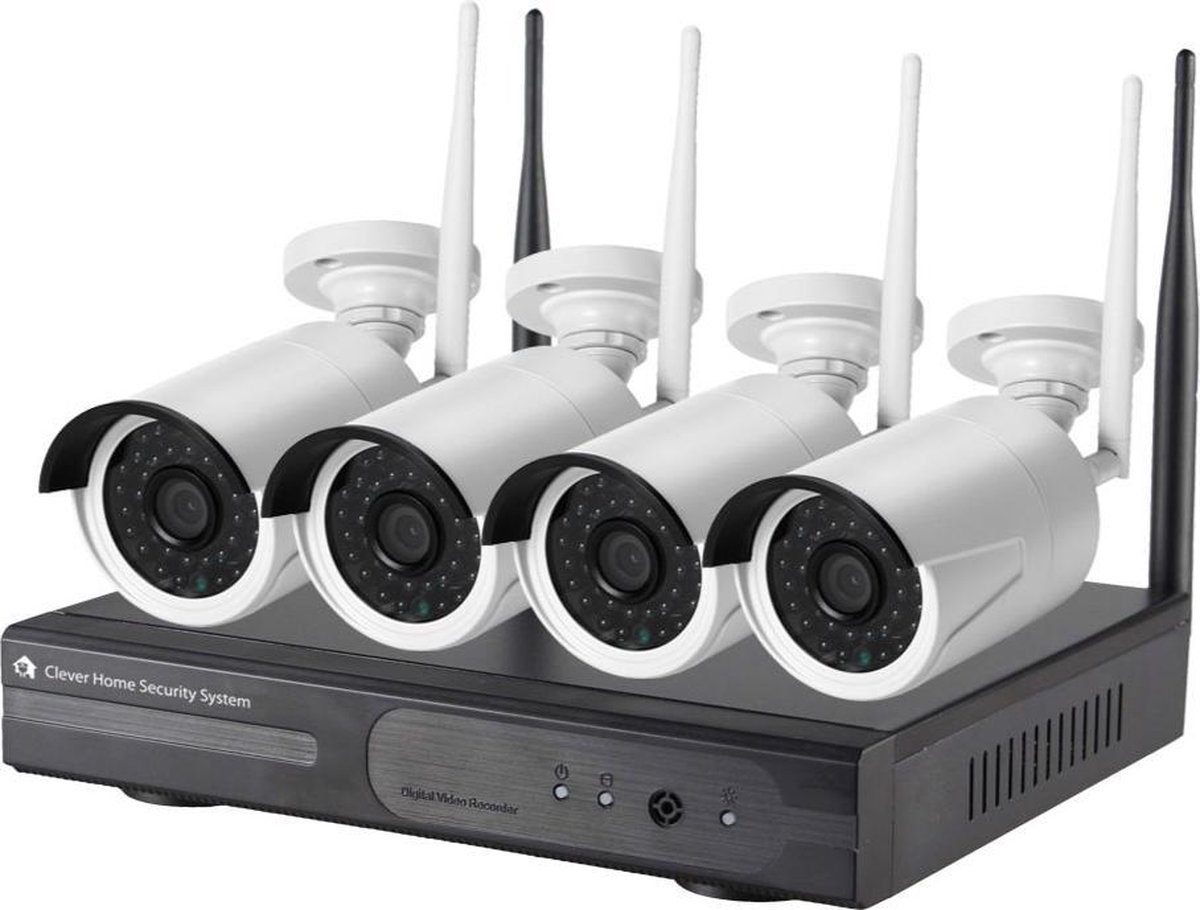 WiFi beveiligings set - 4 Beveiligingscamera's - Zonder harde schijf ...
