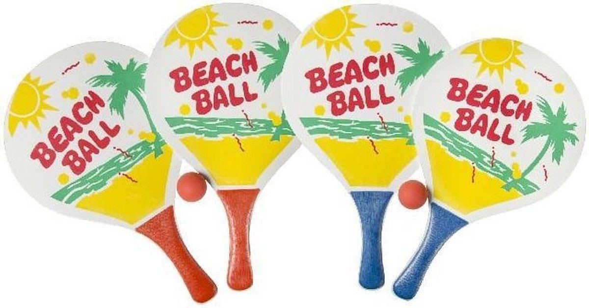 bol.com | Beachball set incl. bal - Hout - 38 cm