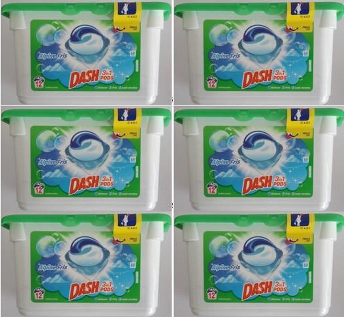 Dash - 3 in 1 pods - Alpine Fris - 72 wasbeurten ( 6x 12 stuks) | bol.com
