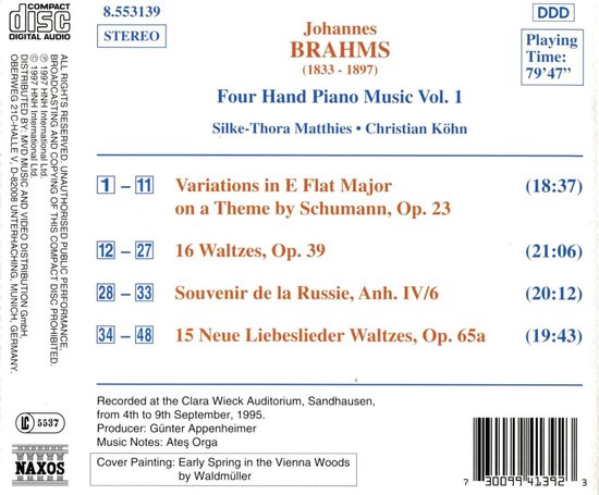 Silke-Thora Matthies & Christian Kohn - Brahms: Four Hand Piano Music 1 ...