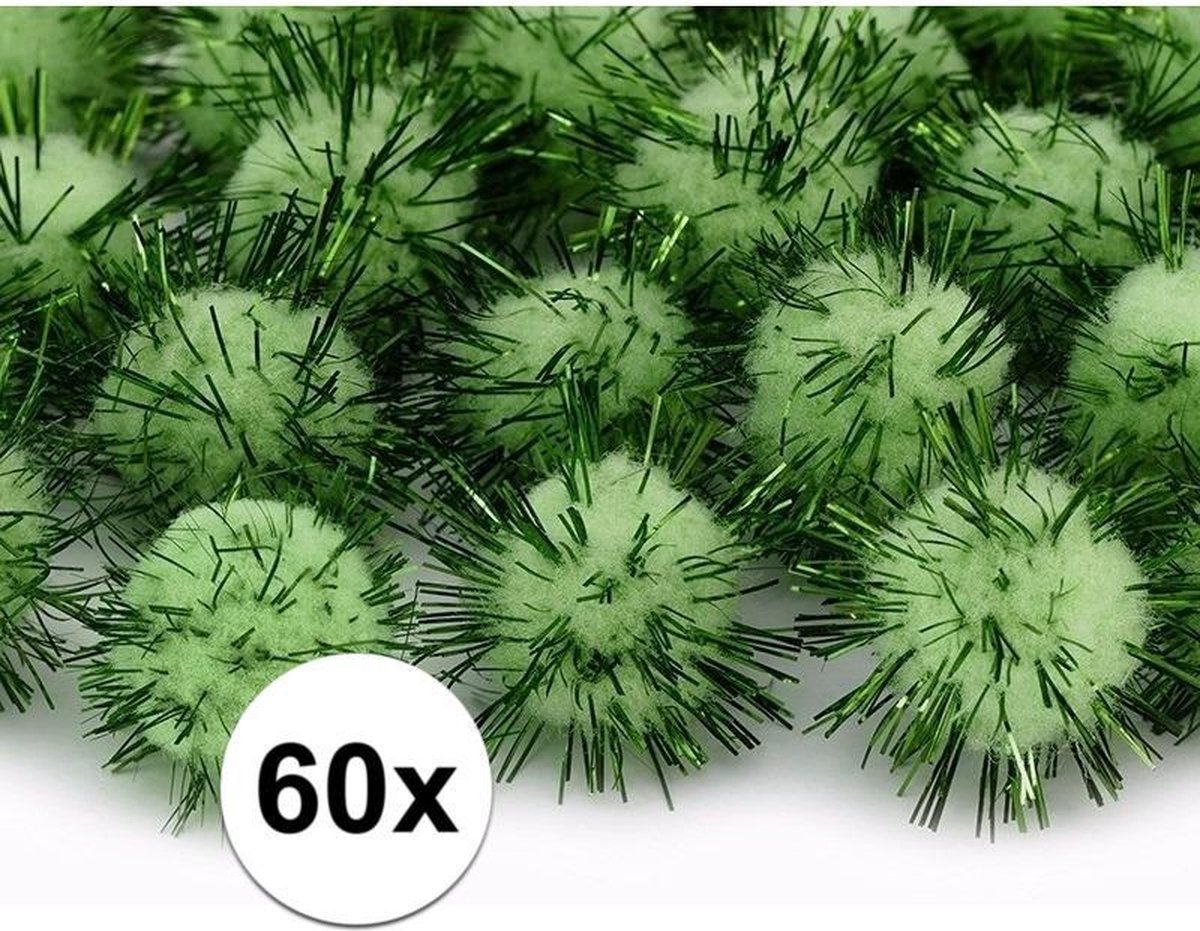 60x appel groene knutsel pompons 20 mm - hobby balletjes | bol.com