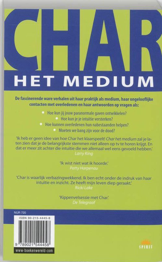 Char Het Medium, Char Margolis | 9789021544458 | Boeken | bol