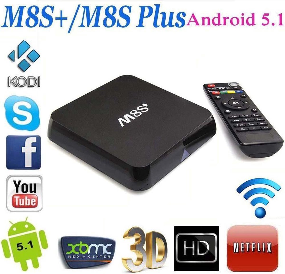 M8S+ Android TV Box + toetsenbord | bol.com