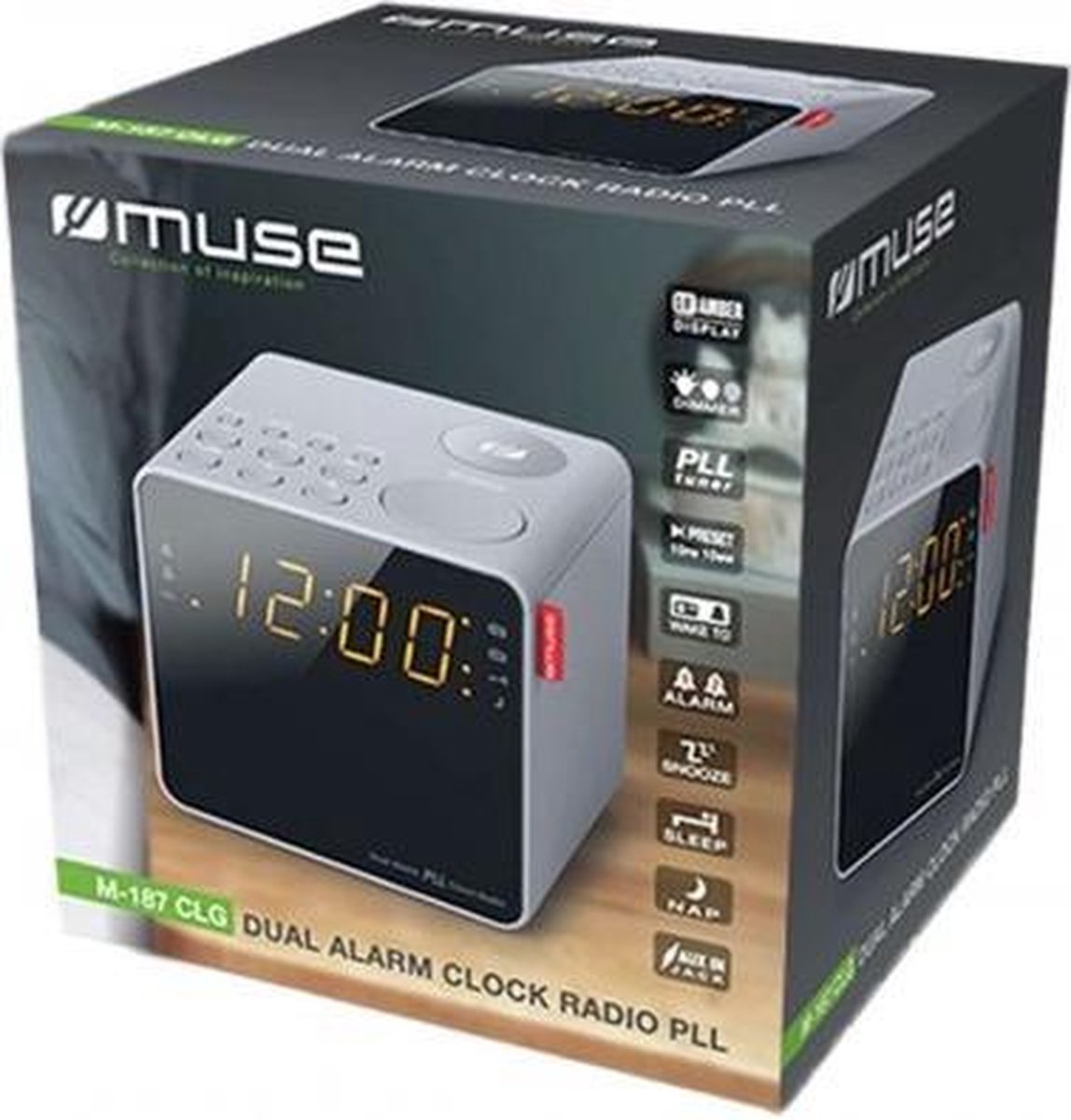 Muse M-187 CLG wekkerradio met helder LED scherm | bol
