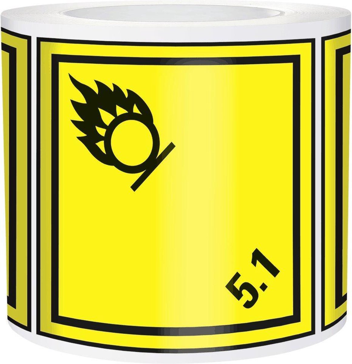 ADR sticker klasse 5.1 oxiderende stoffen, zeewaterbestendig op rol 100 ...