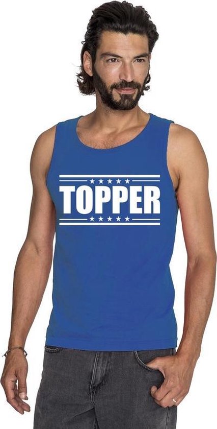 Toppers Topper mouwloos shirt / tanktop blauw voor heren XXL | bol