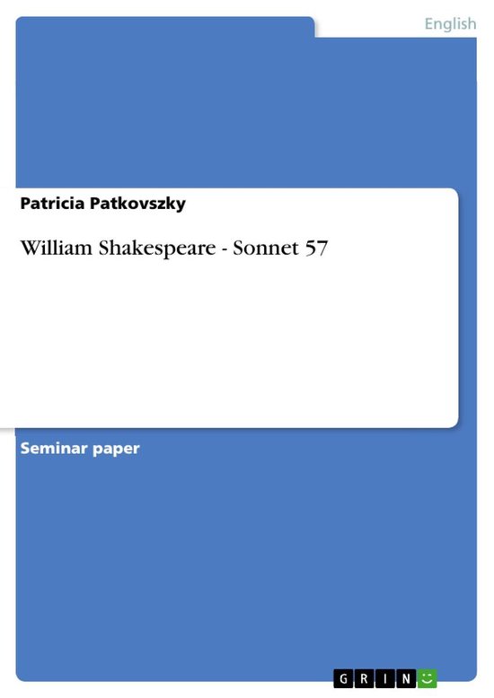 William Shakespeare - Sonnet 57 (ebook), Patricia Patkovszky ...