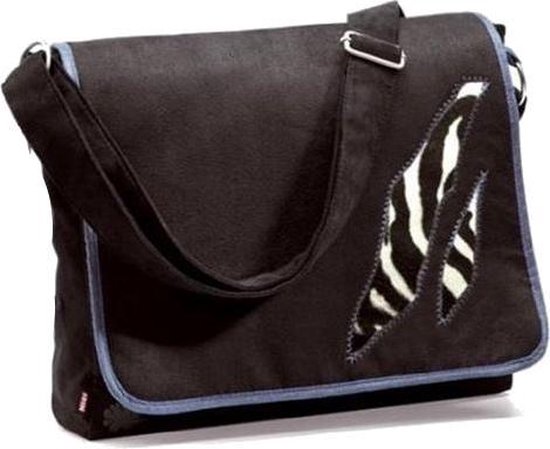 NICI Zebra Omhang Schoudertas met flap Zwart School Tas | bol