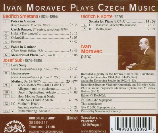 Ivan Moravec - Moravec Plays Czech Music (CD), Ivan Moravec | Muziek ...
