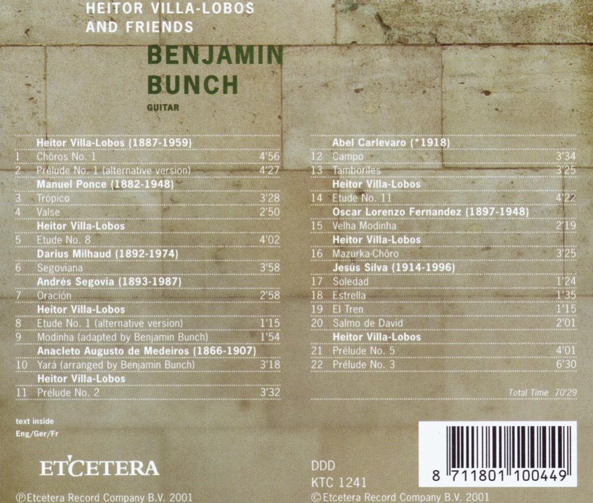 Benjamin Bunch - Heitar Villa-Lobos And Friends (CD), Benjamin Bunch ...