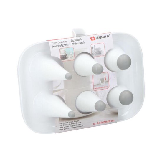 Afdruiprek met lekbak - Glazen houder - Kunststof - Afwas druiprek ...