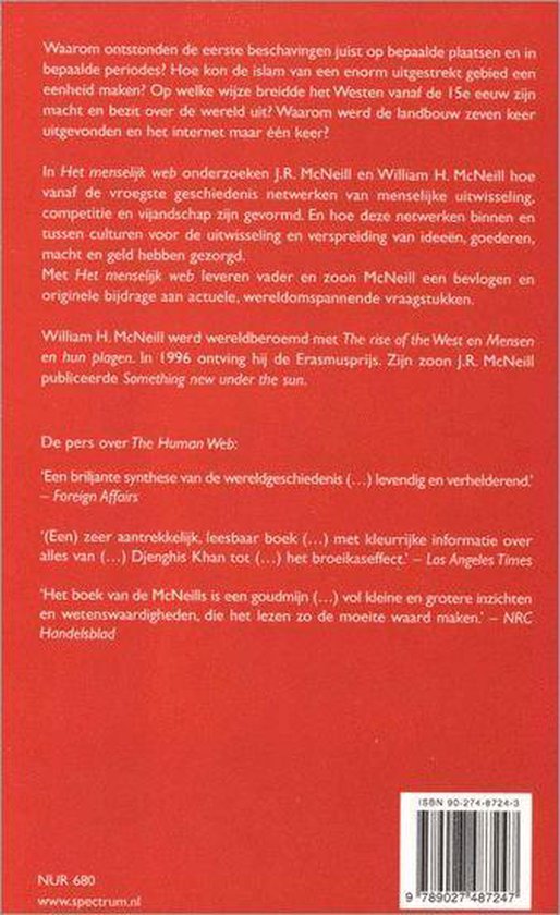 Menselijk Web, J.R. McNeill, J.R. McNeill | 9789027487247 | Boeken | bol