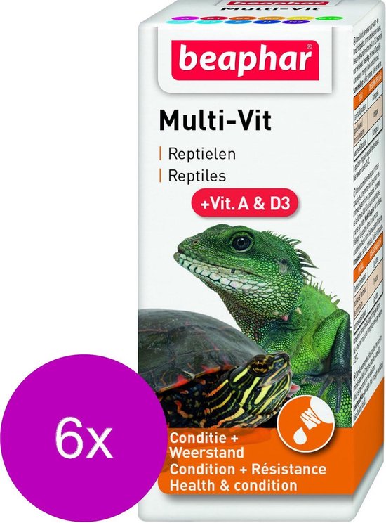 Beaphar Multi-Vit Reptielen - Supplement - 6 x 20 ml | bol