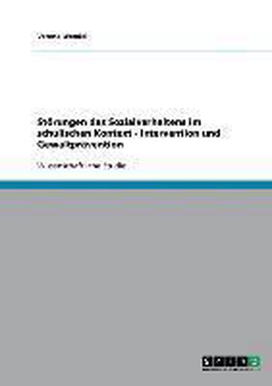 Storungen Des Sozialverhaltens Im Schulischen Kontext. Intervention Und... | bol